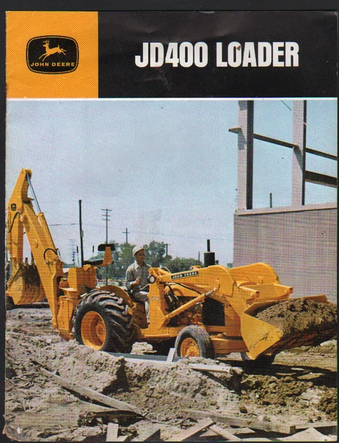 1966 JOHN DEERE "JD400" Backhoe Loader Brochure Leaflet £7.50 - PicClick UK