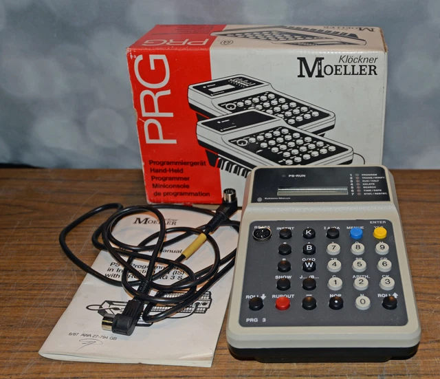 VINTAGE KLOCKNER MOELLER PRG3 Handheld Programmer + Box, Cable, Manual ...