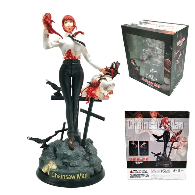 ANIME CHAINSAW MAN Makima Denji Blood Statue Figure Painted Statue ...
