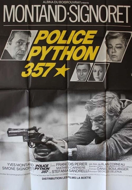 POLICE PYTHON 357 Affiche originale du film de 1975 Montand Signoret ...