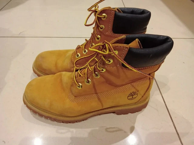 TIMBERLAND WATERPROOF PREMIUM 6 INCH WHEAT NUBUCK BOOTS WOMENS Size 8 ...