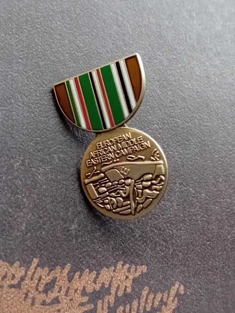 WW2 US ARMY European African Middle Eastern Campaign Medal-Shaped Pin ...