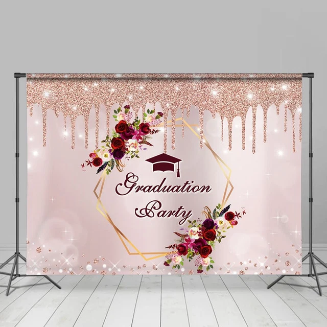 ROSE GOLD BOKEH Floral Graduation Party Backdrop $36.09 - PicClick AU