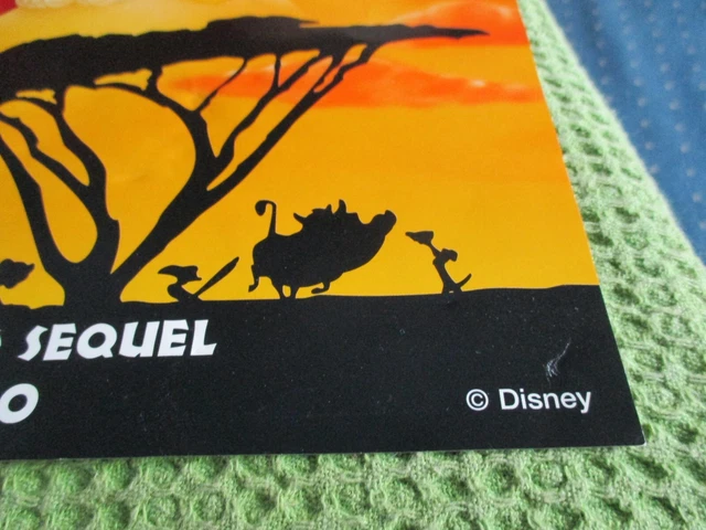 THE LION KING Ii Simba's Pride Advertising Poster Vgc Collectable £7.99 - PicClick UK
