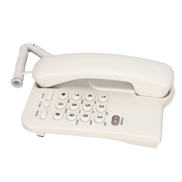 WALL MOUNTED WIRED Telephone Rebroadcast Waterproof Dustproof White ...