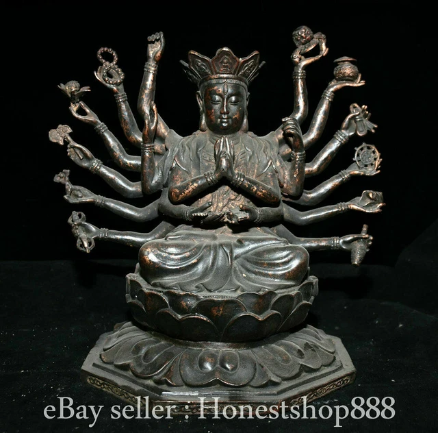 BOUDDHISME TIBET ANTIQUE Bronze Doré 18 Mains Maha Cundi Statue De Bouddha Mère EUR 465,00 ...