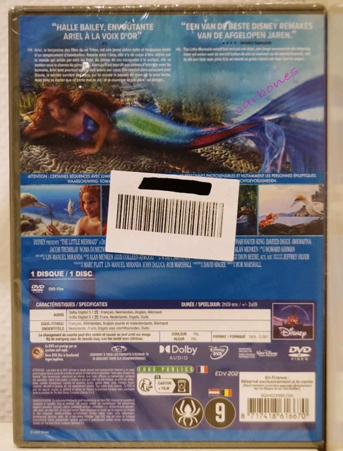 FILM DVD LA PETITE SIRENE neuf 10/2023 Disney Halle Bailey the little mermaid . EUR 5,79 ...