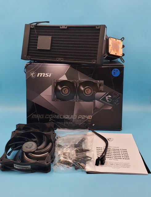 MSI MAG SERIES CORELIQUID P240 AIO Liquid CPU Cooler, 240mm Radiator ...
