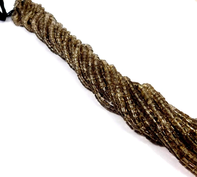 SMOKEY QUARTZ BEADS Strand Wheel Shape13 Inch 1 strand Natural Gemstone ...