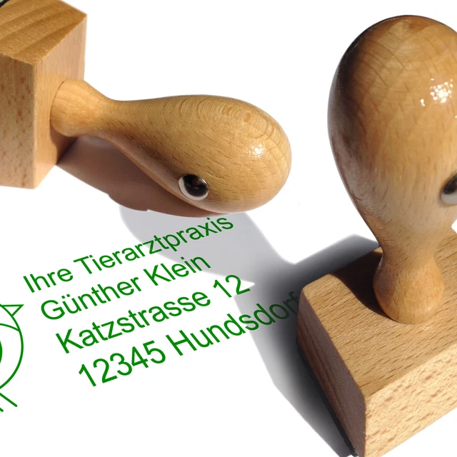 STEMPEL HOLZSTEMPEL BIS 7 Zeilen + Logo EUR 9,90 - PicClick DE