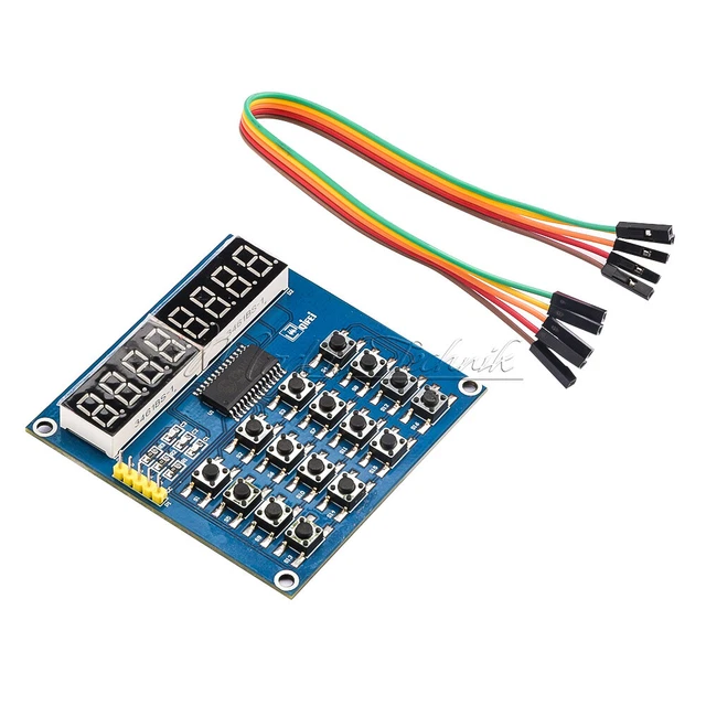 TM1638 DIGITAL 8-BIT 16-Keys LED Keyboard Scan Display Module Digital ...