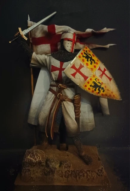 12& CUSTOM KNIGHTS Templar Grand Master, Medieval Crusader 1/6 Figure ...
