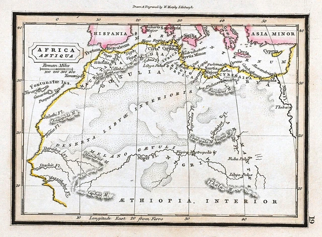 1832 MURPHY MAP - Ancient North Africa - Libya Egypt Mauritania ...