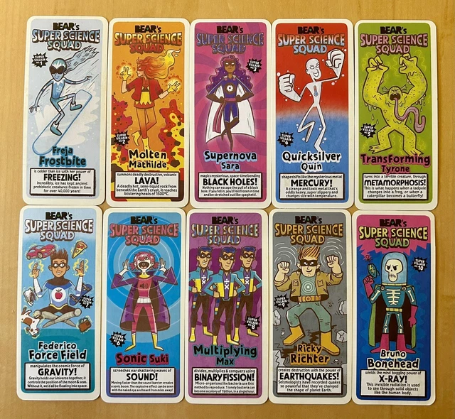 BEAR YOYO FRUIT Splits Super Science Squad Set of 10 super Villains ...