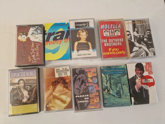 CASSETTE BUNDLE SINGLE music Tapes 90s cassettes X10 Indie, Pop ...