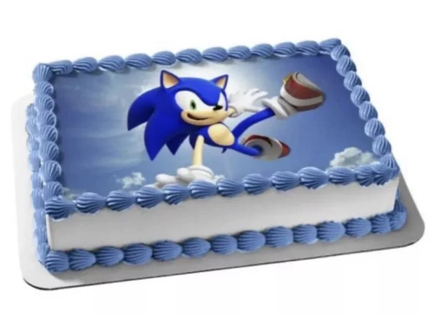 SONIC THE HEDGEHOG Edible A4 Icing Sheet Birthday Cake Topper ...