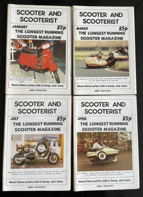 SCOOTER AND SCOOTERIST Magazine 1980's Lambretta Vespa 4 Issues £11.99 ...