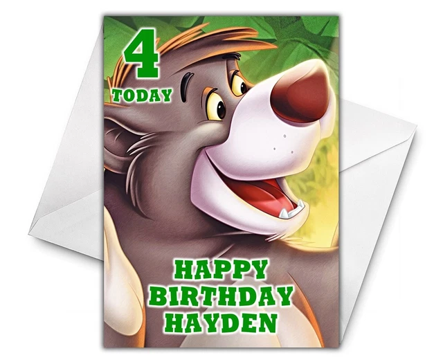 BALOO PERSONALISED BIRTHDAY Card - Disney Jungle Book Greetings Card ...