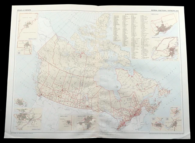 MAP OF CANADA Federal Electoral Districts Political Election Large ...