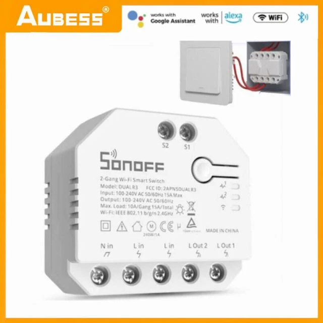 2024 SONOFF DUAL R3 WiFi Bluetooth Smart Switch 16A S-MATE Switch ...
