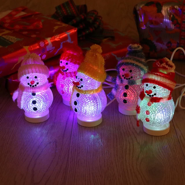 2 PCS HOME Decor Christmas Desktop Snowman Lamp Night Light Lights £11. ...