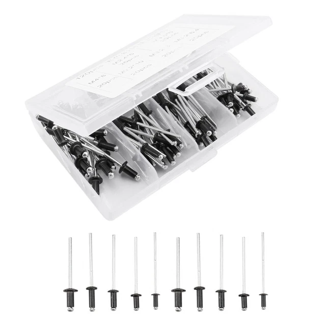 120 PCS/SET ALUMINUM Pop Rivets Round-headed Core Assortment Kit $29.13 ...