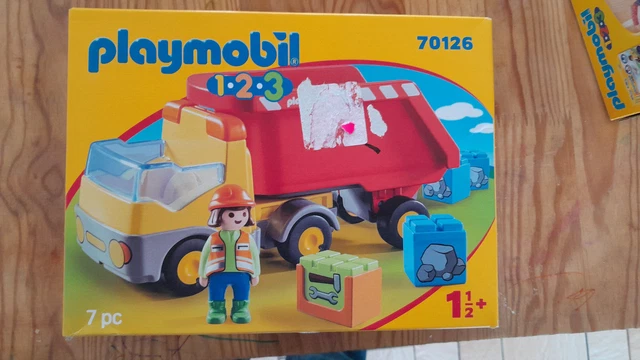 PLAYMOBIL 1 2 3 70126 Camion Semi Remorque Benne Neuf EUR 15,99 ...
