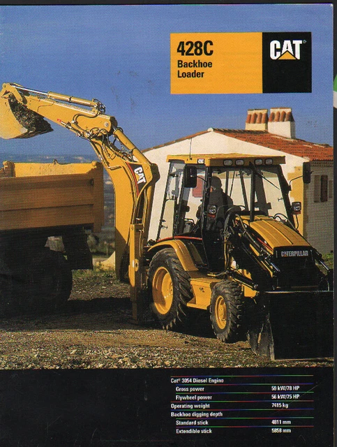 BROCHURE BROCHURE CHARGEUR de pelleteuse tracteur Caterpillar "428C ...