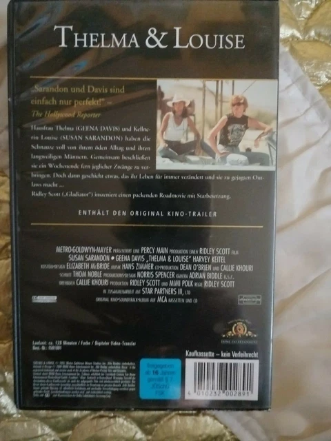 VHS-MGM THELMA & Louise - VHS/Action/Geena Davis/Susan Sarandon/Harvey ...