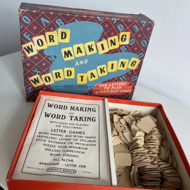 VINTAGE C 1960S Spears Games Word Making & Word Taking Boxed Game ...