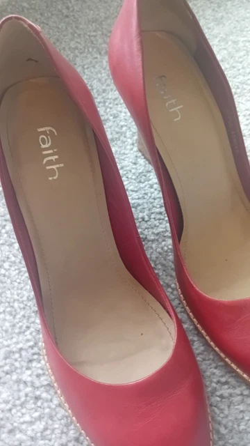 LADIES SIZE 8 Faith Red Shoes £5.43 - PicClick UK