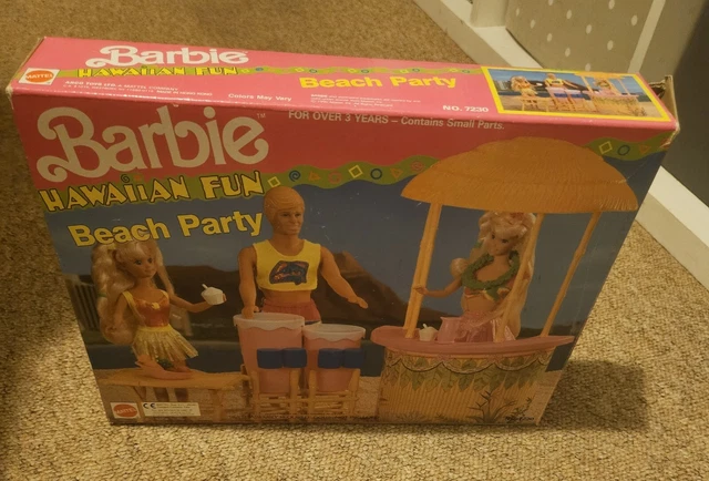 BARBIE HAWAIIAN FUN Beach Party Play Set. In Box. Vintage £18.00 ...
