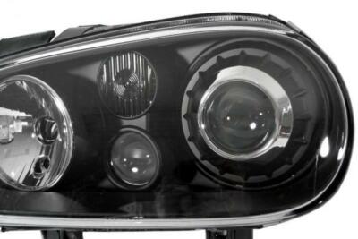 VW GOLF MK4 Black inner R32 Look Projector Headlights with Fogs 1 pair ...