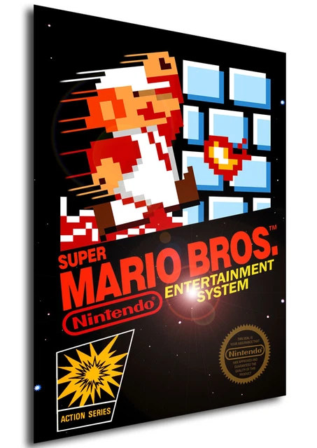 RETROGAME POSTER - Super Mario Bros - Vintage Cover £7.18 - PicClick UK