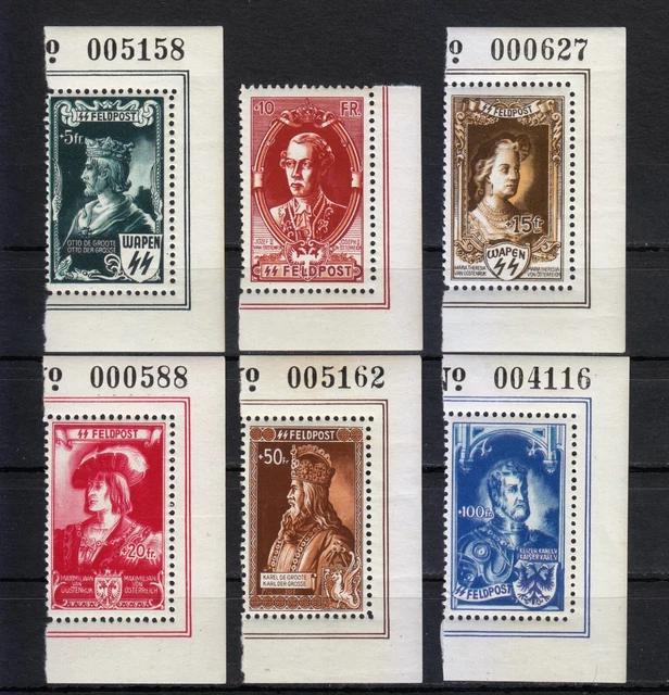 GERMANY BELGIUM 1943 MNH Flemish SS Nazi Legion Mi IX-XIV Holy Roman ... GERMANY BELGIUM 1943 MNH Flemish SS Nazi Legion Mi IX-XIV Holy Roman ...