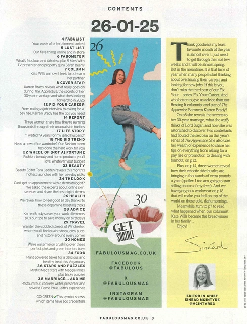 MAGAZINE FABULEUX : Karren Brady, Sarah Beeny, Prue Leith, Mode, 26.1. ...