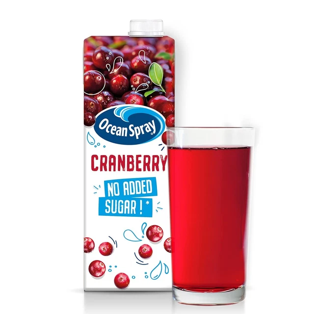 CLASSIC CRANBERRY JUICE Drink with No Added Sugar 1L Carton 12-Pack ...