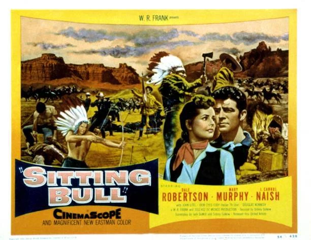 SITTING BULL LOBBY Card J Carrol Naish Mary Murphy Dale Robertson 1954 ...