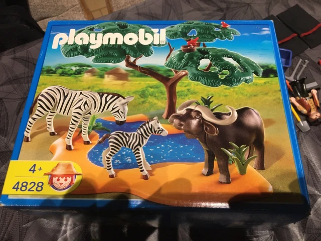 PLAYMOBIL 4828 + 4829 Buffle Africain avec Zèbre Savane + Couple De ...