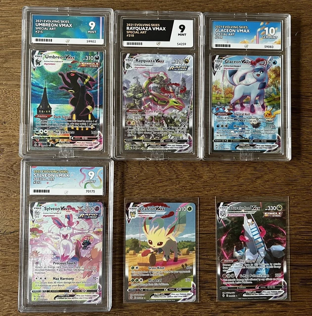 EVOLVING SKIES UMBREON Rayquaza Sylveon Leafeon Glaceon Duraludon Vmax ...