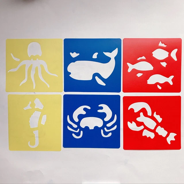 48 PCS POCHOIRS De Sécurité Gabarit Dessin Manuscrit Modèle EUR 19,13 ...