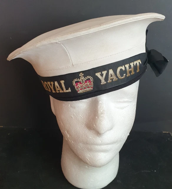 BRITISH ROYAL NAVY Seaman's Cap &Tally for Queen Elizabeth's Royal ...