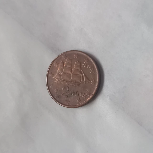 MONETA RARA. 2 centesimi di Euro. Facciata con Veliero. Origine greca ...