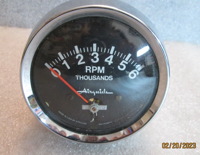 VINTAGE AIRGUIDE Marine Tach Gauge Tachometer 6000 Rpm Genuine Orignal ...