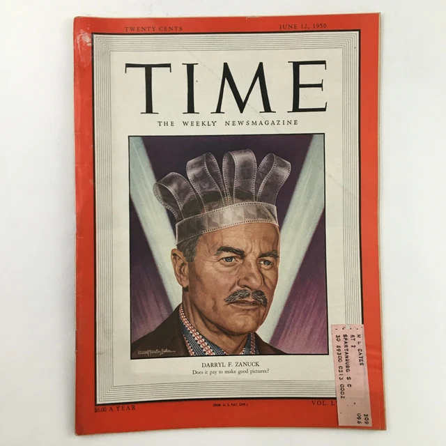 TIME MAGAZINE JUNE 12 1950 Vol. 55 No. 24 Film Producer Darryl F ... TIME MAGAZINE JUNE 12 1950 Vol. 55 No. 24 Film Producer Darryl F ...