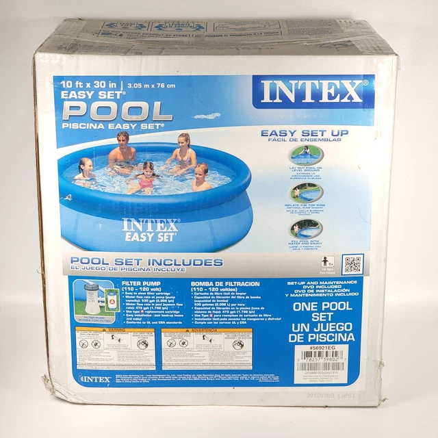 INTEX EASY SET Swimming Pool Blue 10 ft X 30 in With Filter Pump New In ...