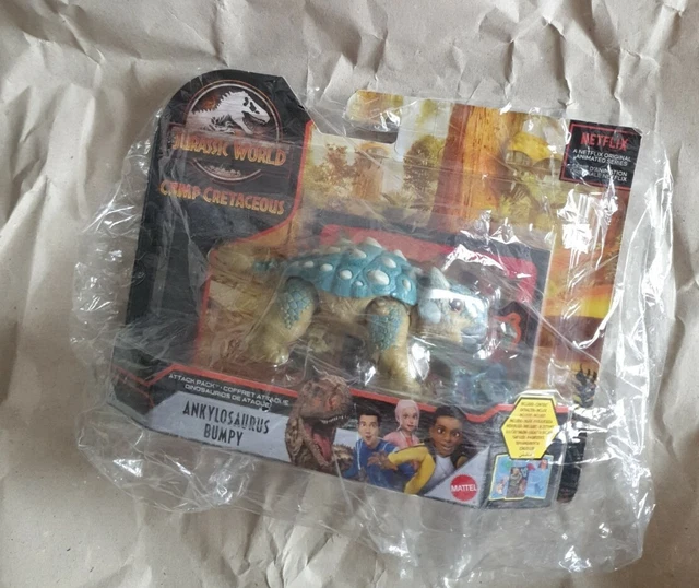 CAMP CRETACEOUS JURASSIC world Mattel Bumpy Ankylosaurus nuovo imballo ...