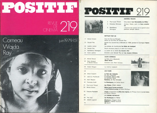 POSITIF N°219 - Andrzej Wajda/Satyajit Ray/Alain Corneau... juin 1979 ...