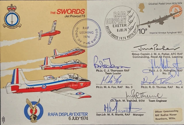 RAF COVER - THE SWORDS Aerobatic Team - RAF Leeming - Multi Signed By ...