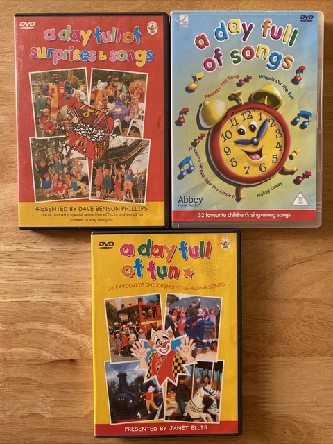 A DAY FULL OF FUN / A DAY FULL OF SONGS / SUPRISES & SONGS DVDs X 3 ...